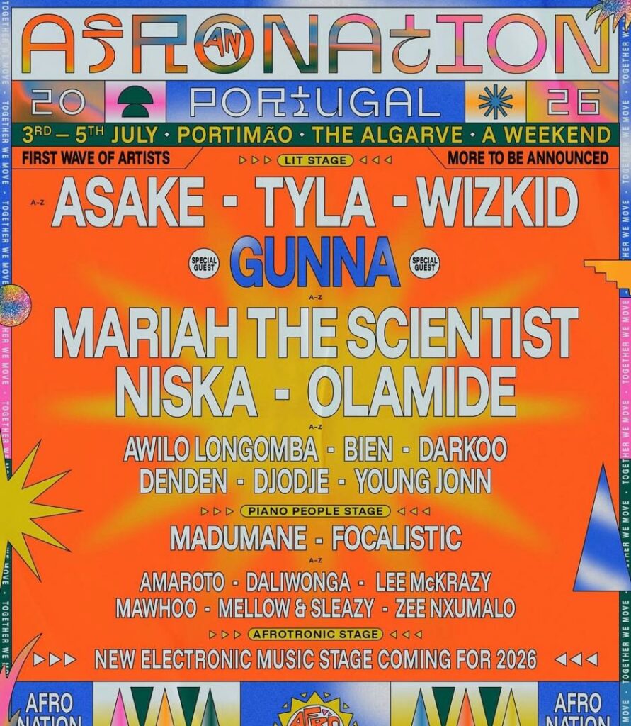 Asake, Tyla, Wizkid & Olamide to headline AfroNation 2026 in Portugal