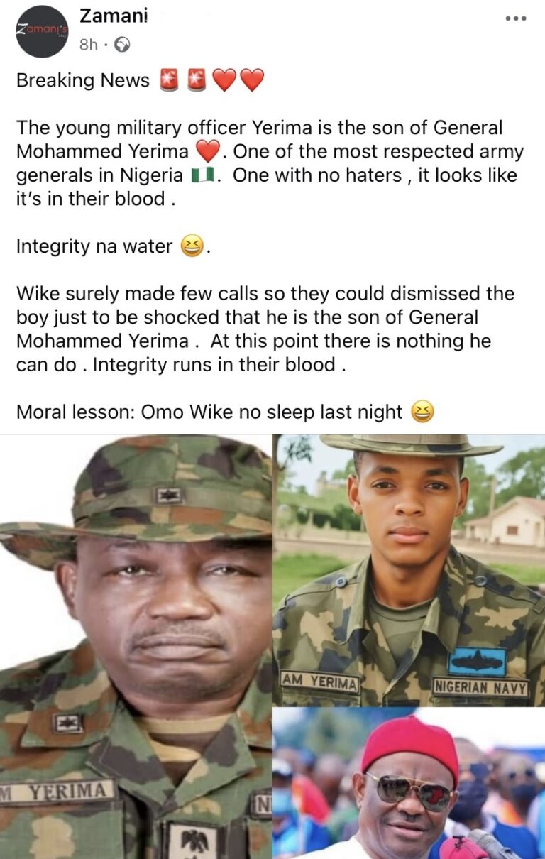 “Omo Wike no sleep last night” - Nigerians react as viral naval officer ...