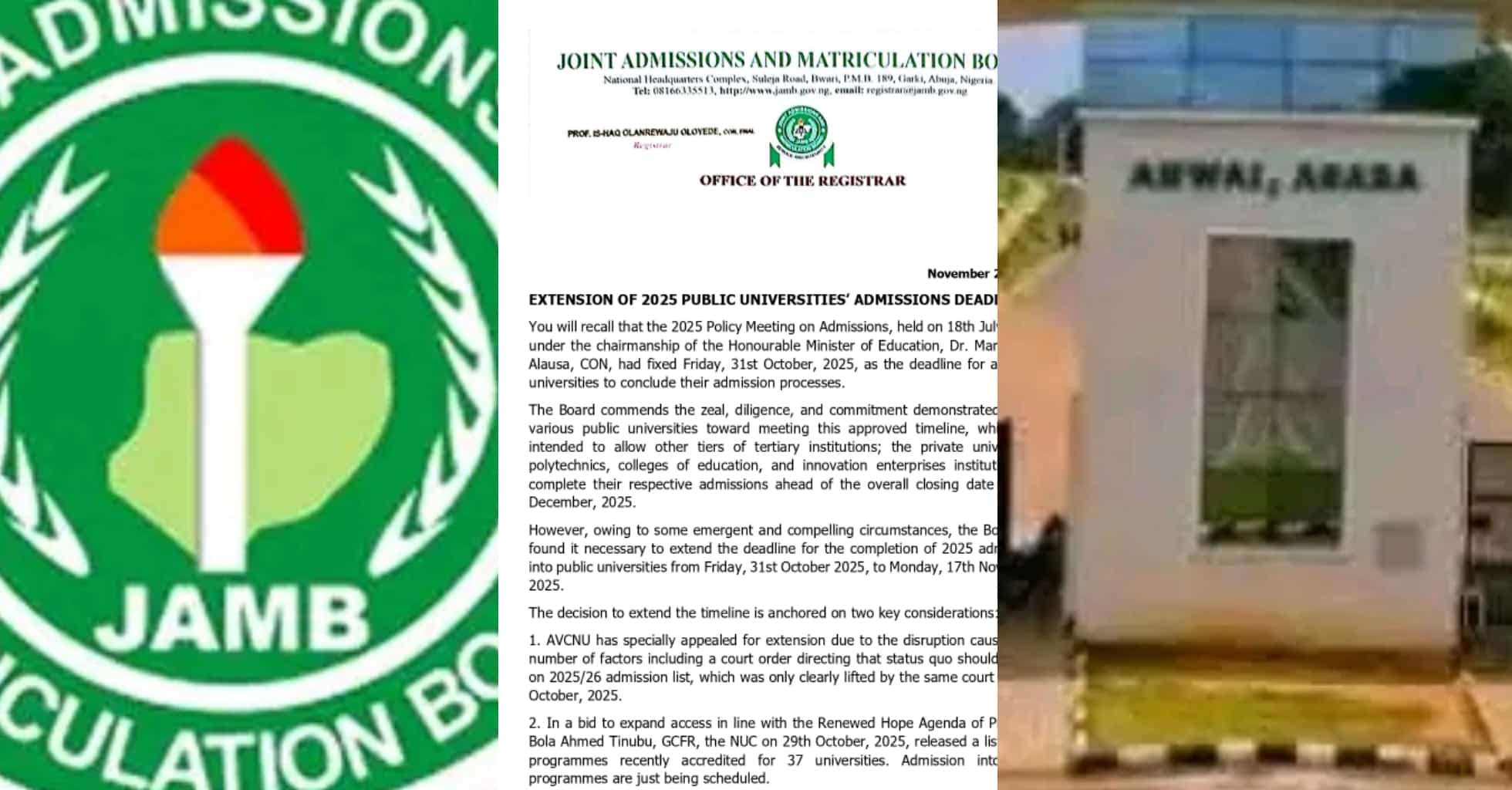 JAMB extends admission deadline for public universities