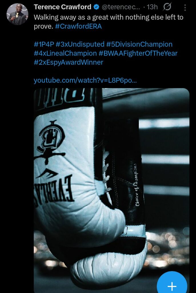 Terence Crawford announces retirement from boxing at 38 with a perfect ...