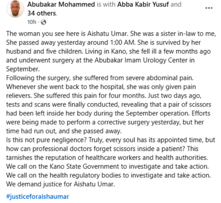 Mother of 5 passes away after doctors left scissors inside her stomach ...