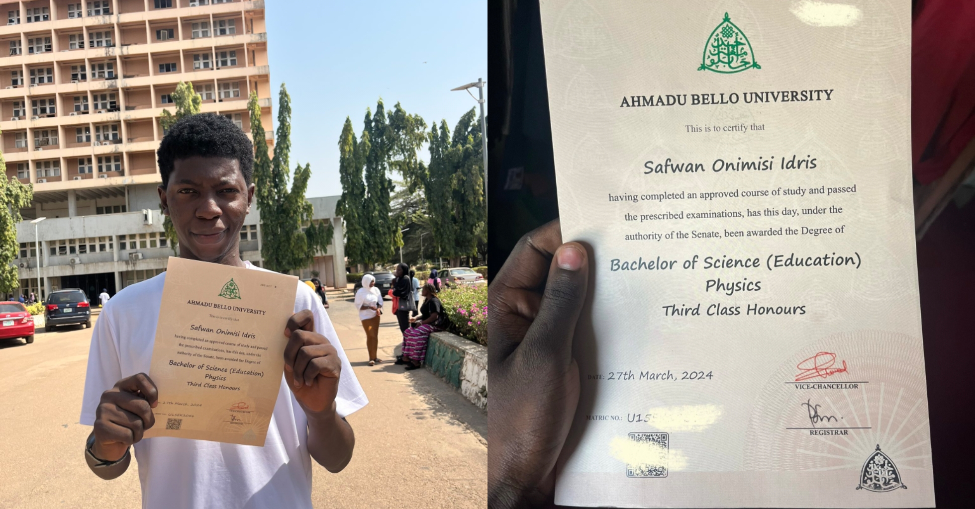 "I receive my....."- Man graduates with Third- class degree in Physics ...
