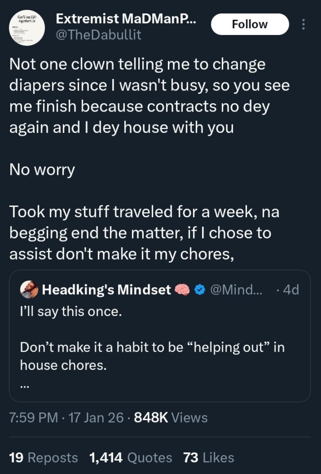 "Na begging ended the matter" – Man whose wife asked him to change baby ...