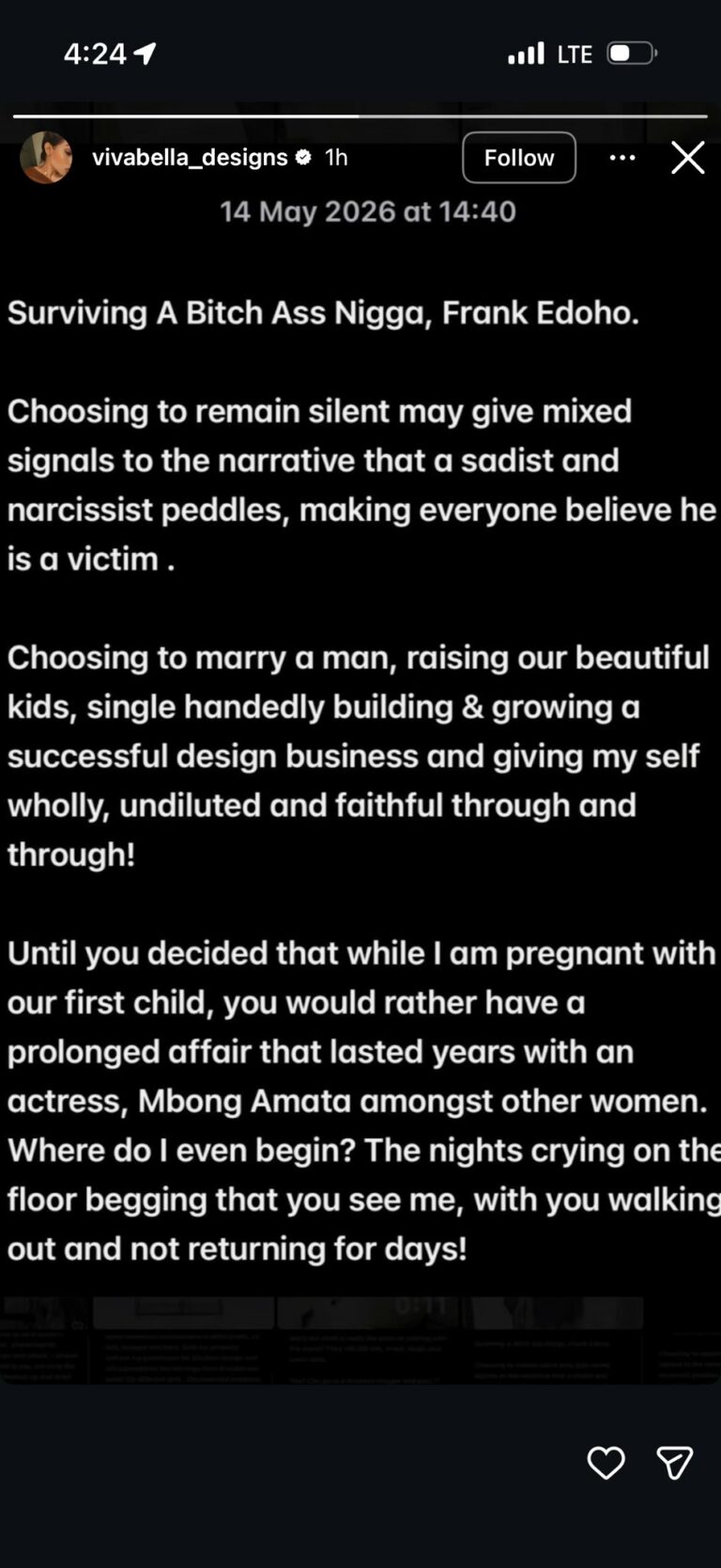 Sandra ex-wife of Frank Edoho calls him out over alleged affair, spills ...