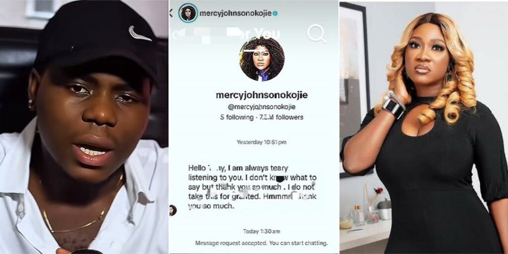 “I felt teary” - Man shares unexpected message he got from Mercy Johnson