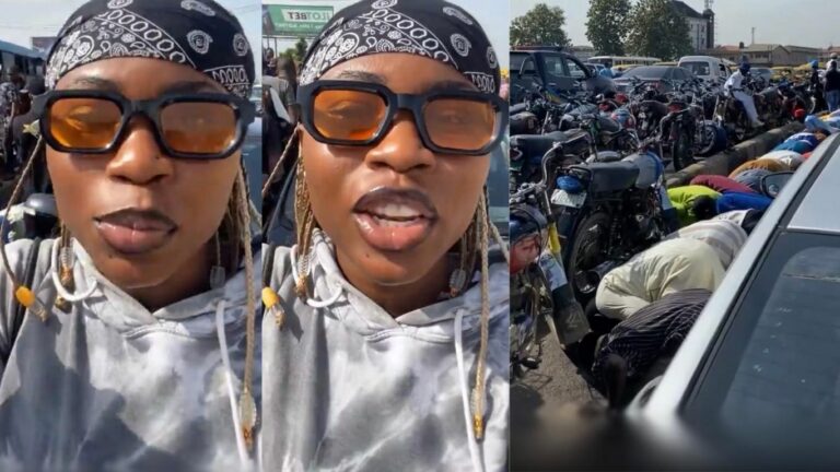 “We can’t go to work” – Lady laments as Eid prayers allegedly block ...