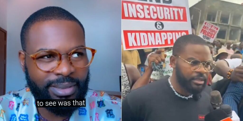 Falz questions counter-protesters at anti-insecurity demonstration in Lagos