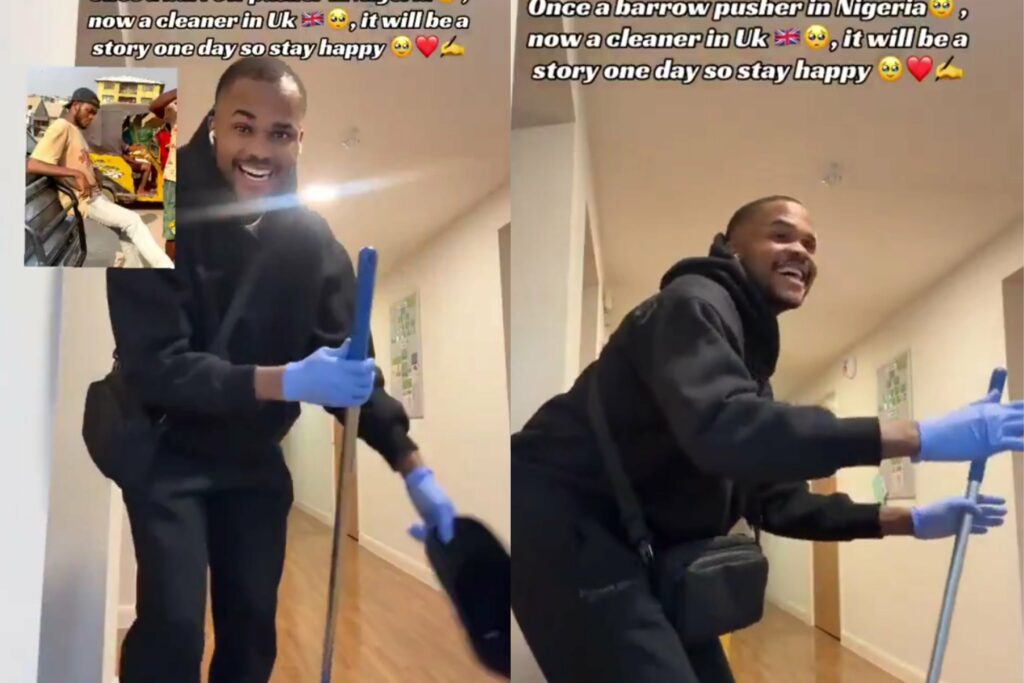 “Once a wheel barrow pusher in Nigeria to a cleaner in Uk” — Man ...
