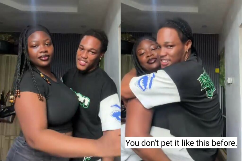 “I am used to carrying him” – Lady lift boyfriend in birthday ...