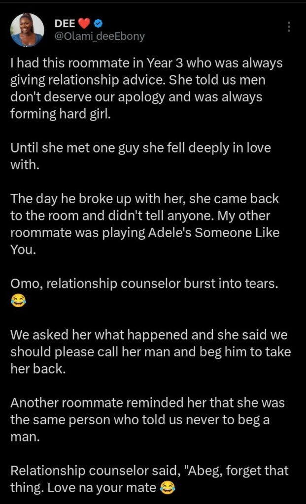 “Abeg, forget that thing” — Lady recounts how roommate changed her ...