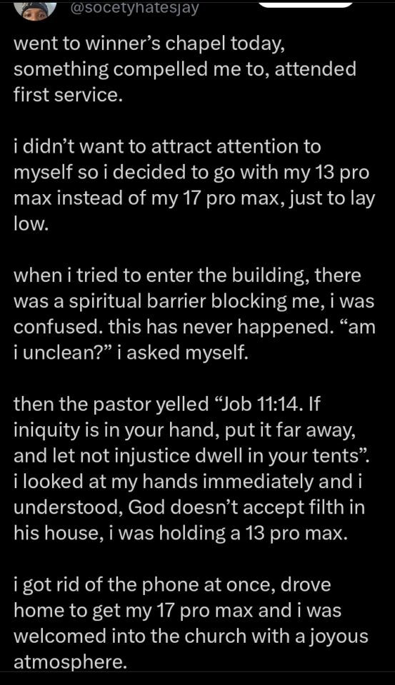 "I decided to go"- Man attends Winners chapel, shares encounter